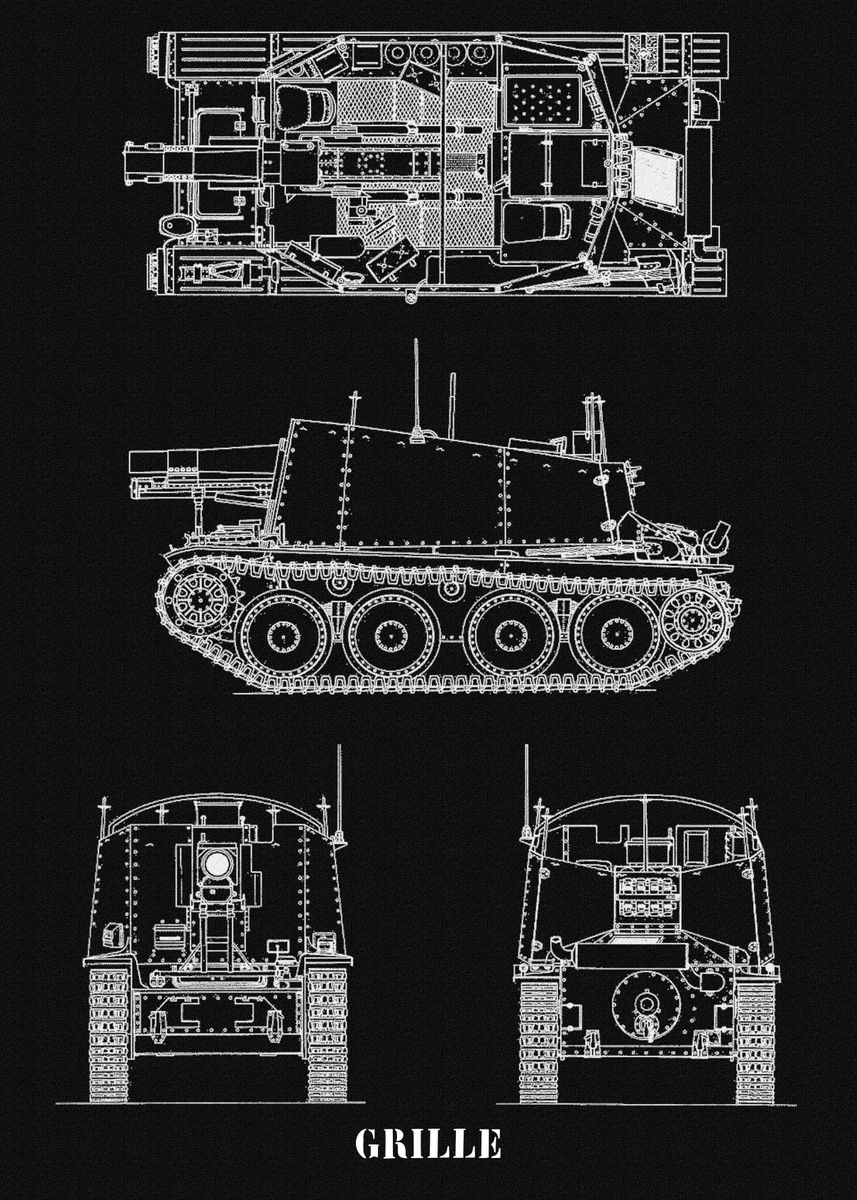 'GRILLE' Poster, picture, metal print, paint by Blueprint Expert | Displate