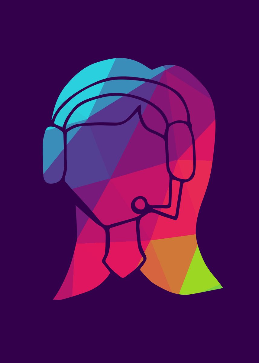 'Rainbow Gamer Girl 3' Poster, picture, metal print, paint by Maricris ...