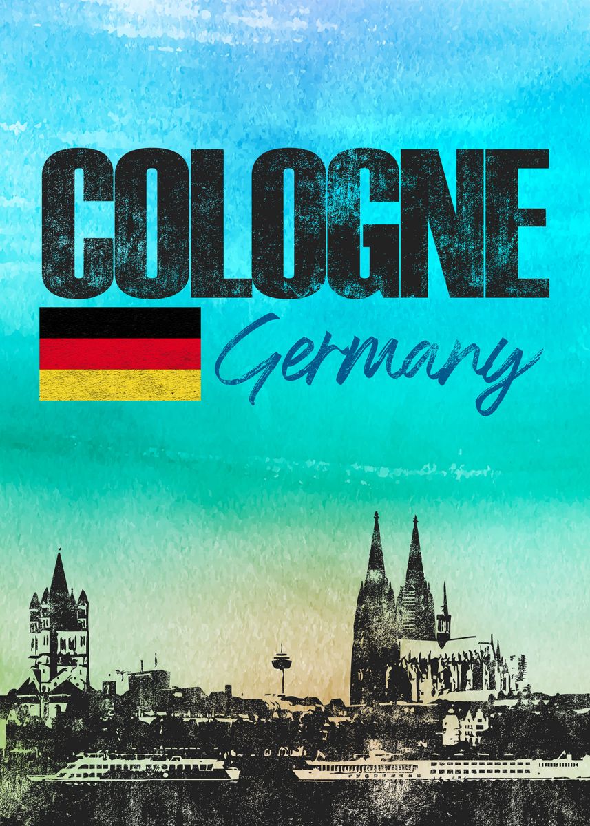 'Cologne' Poster, picture, metal print, paint by Printed Artings | Displate