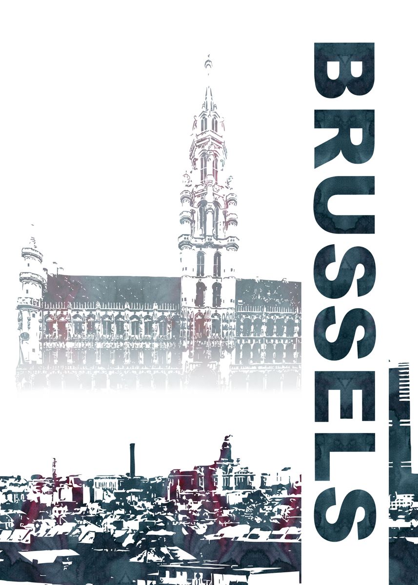 'Brussels' Poster by Printed Artings | Displate