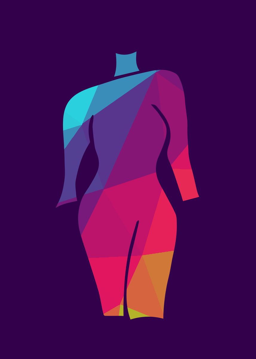 'Rainbow Polygon Dress 14' Poster, picture, metal print, paint by ...