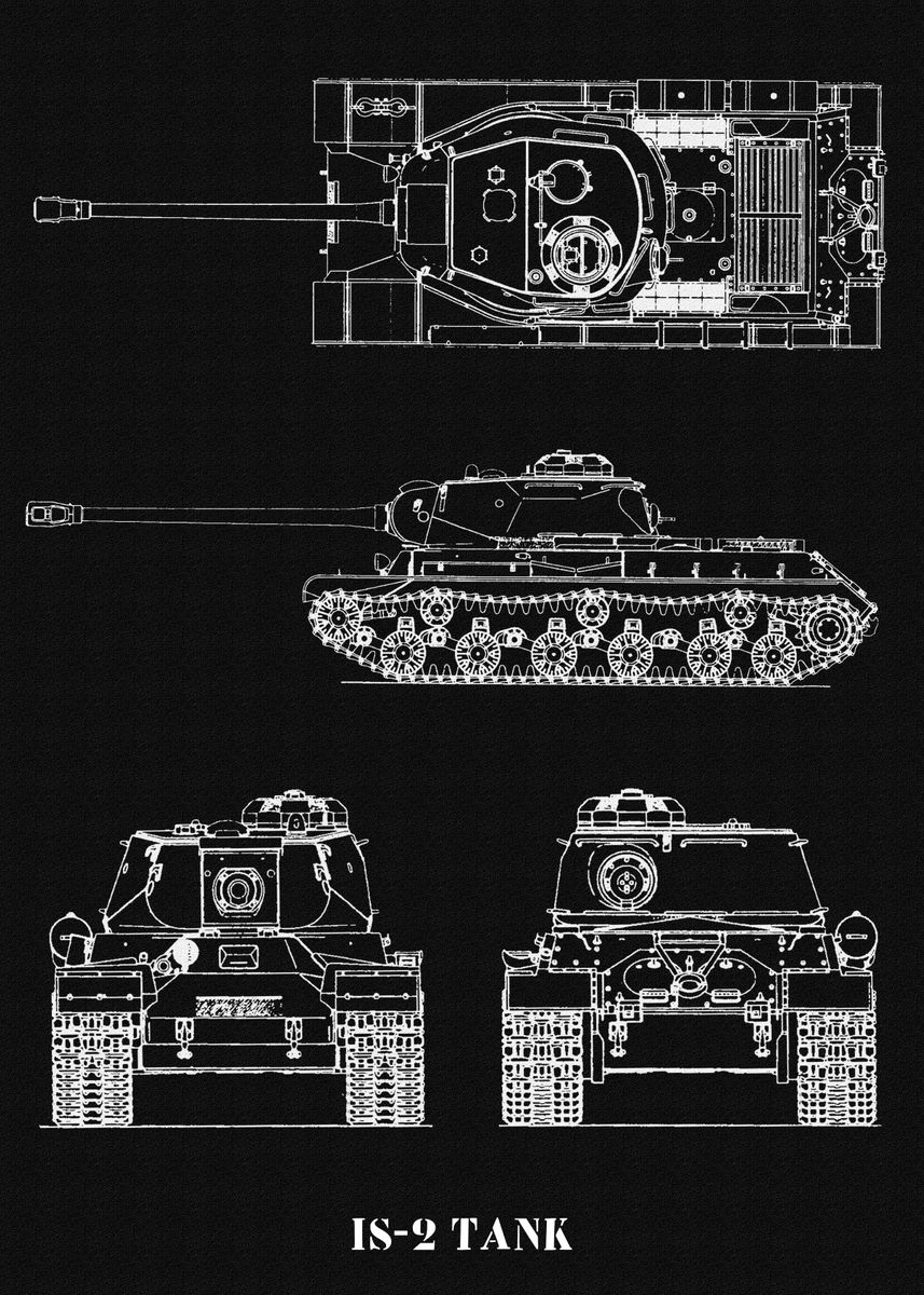 'IS 2 TANK' Poster, picture, metal print, paint by Blueprint Expert ...