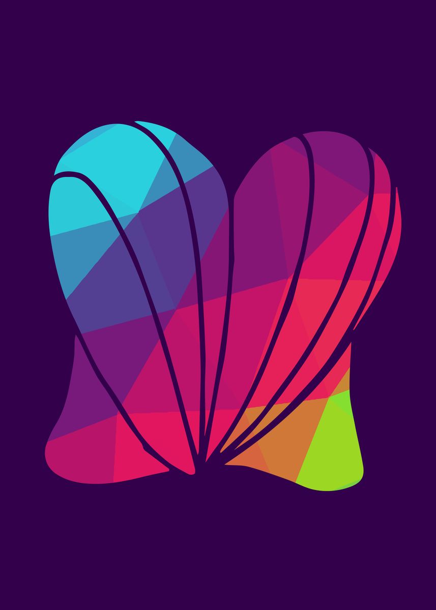 'Rainbow Polygon Shell 9' Poster, picture, metal print, paint by ...