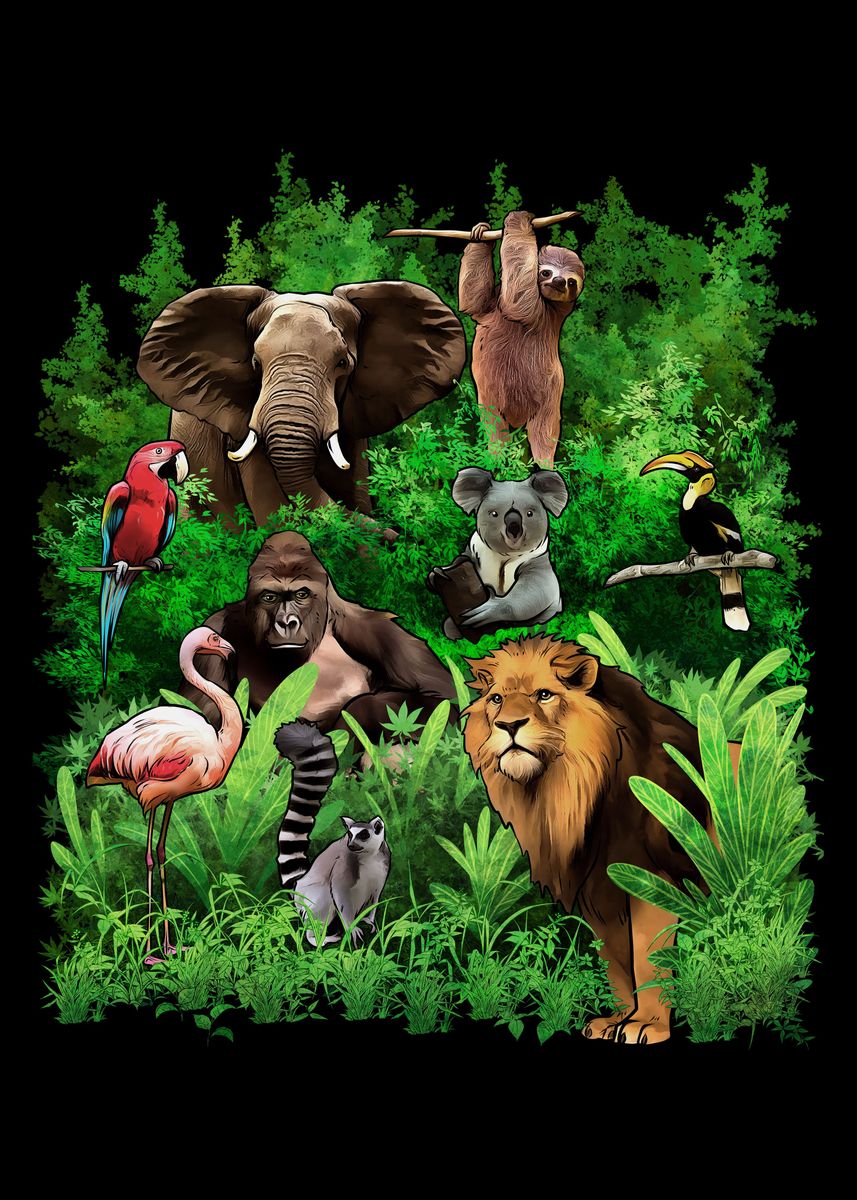 'Wildlife ' Poster, picture, metal print, paint by Wonderful Dream ...