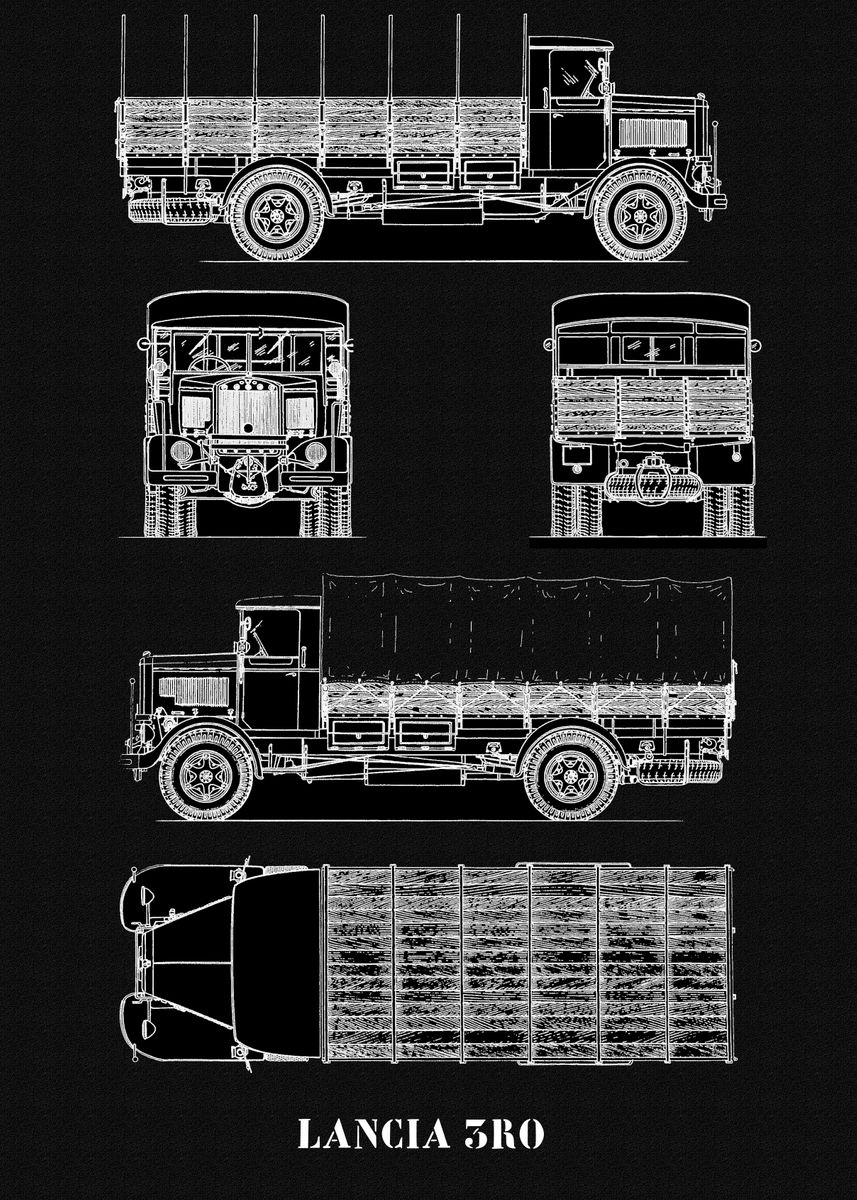 'LANCIA 3R0' Poster, picture, metal print, paint by Blueprint Expert ...