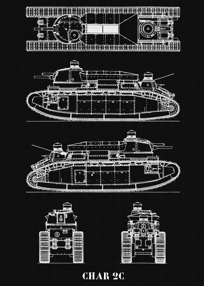 'CHAR 2C' Poster, picture, metal print, paint by Blueprint Expert ...