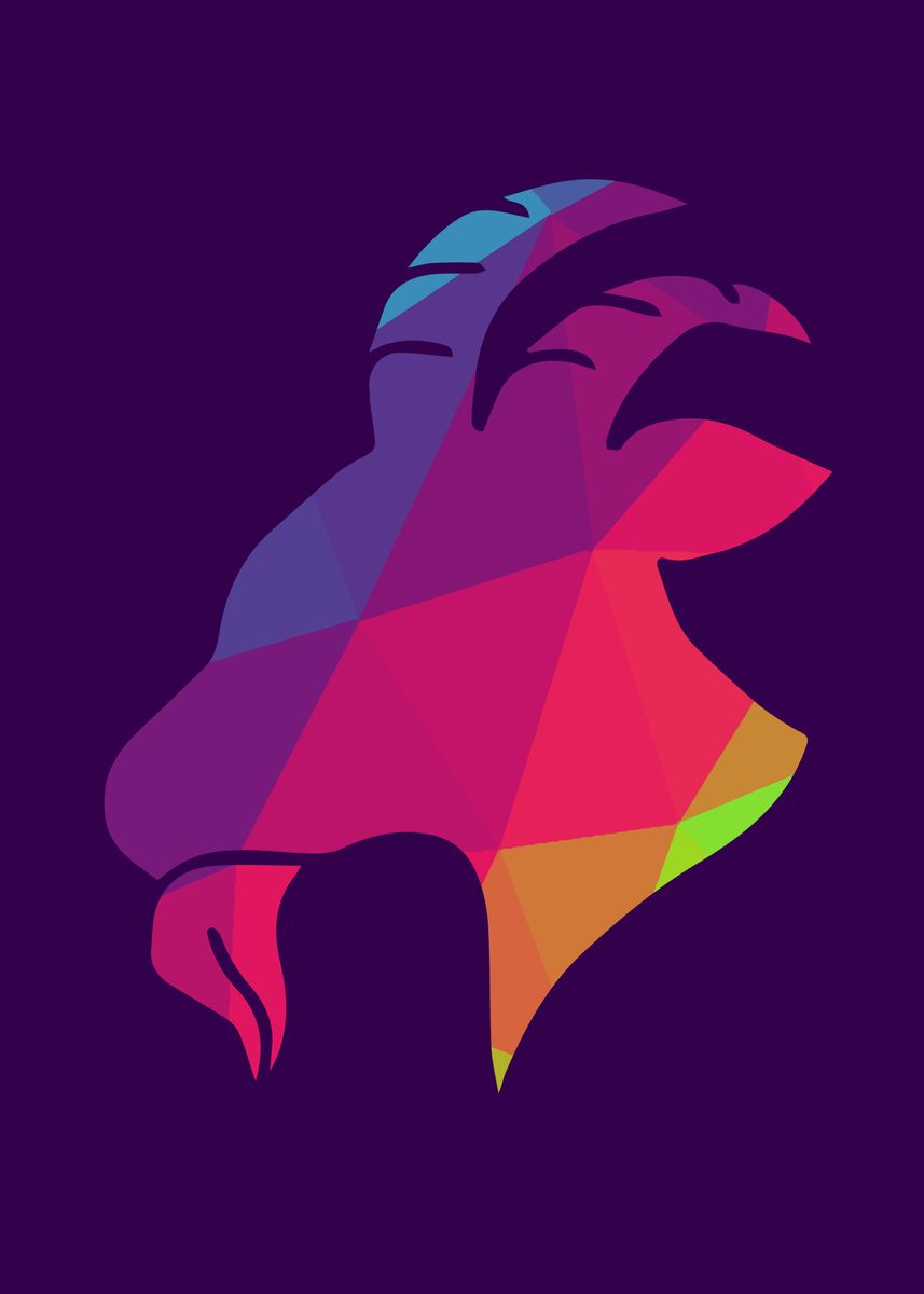 'Rainbow Goat Animal 1' Poster, picture, metal print, paint by Maricris ...