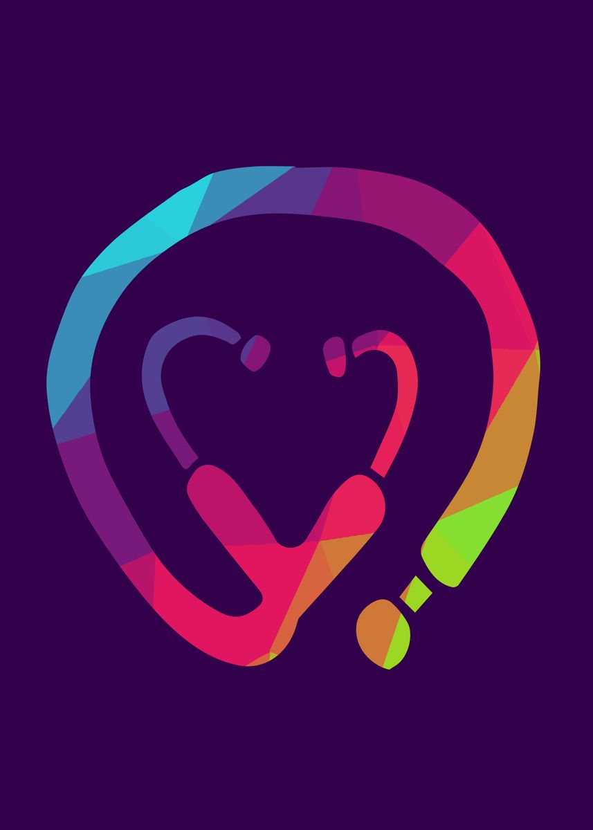 'Rainbow Stethoscope 8' Poster, picture, metal print, paint by Maricris ...