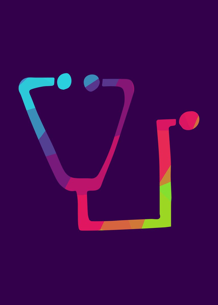 'Rainbow Stethoscope 5' Poster, picture, metal print, paint by Maricris ...