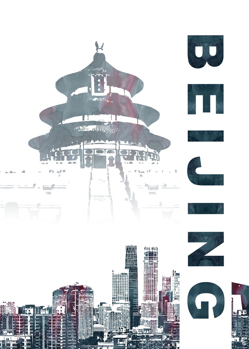 'Beijing' Poster by Printed Artings | Displate
