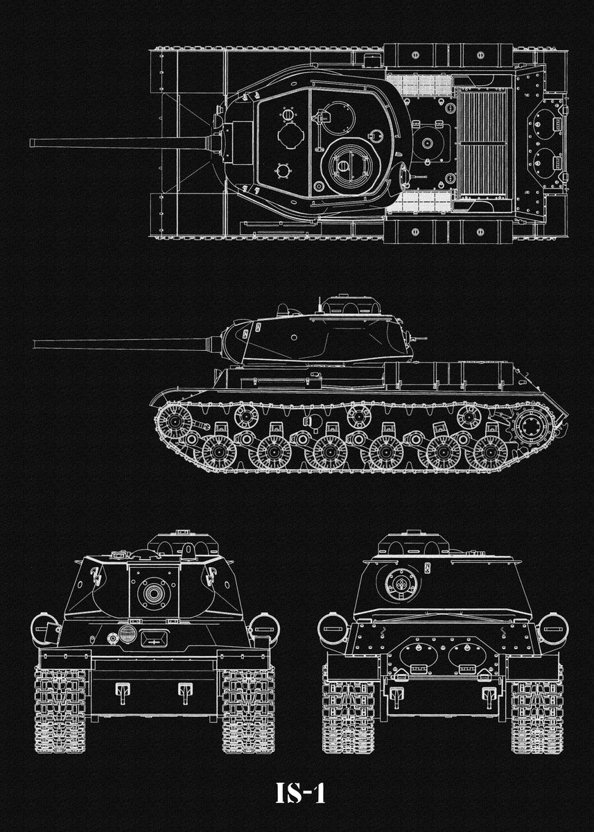 'IS 1' Poster, picture, metal print, paint by Blueprint Expert | Displate