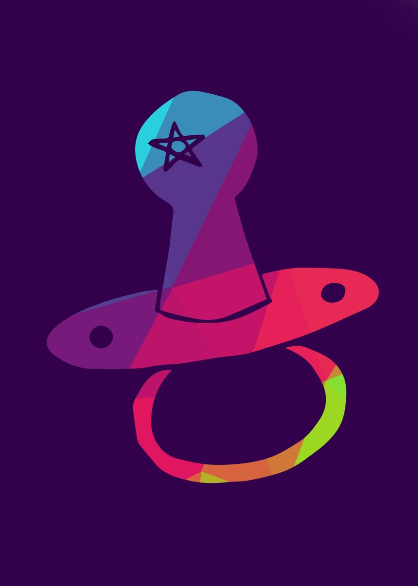 'Rainbow Pacifier 5' Poster, picture, metal print, paint by Maricris M ...