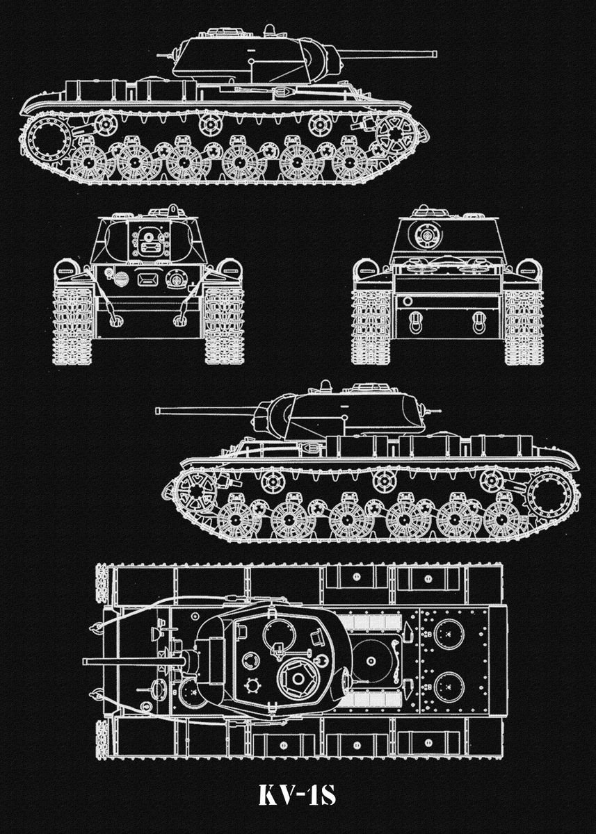 'KV 1S' Poster, picture, metal print, paint by Blueprint Expert | Displate