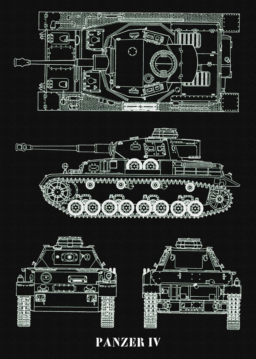 'PANZER IV' Poster, picture, metal print, paint by Blueprint Expert ...