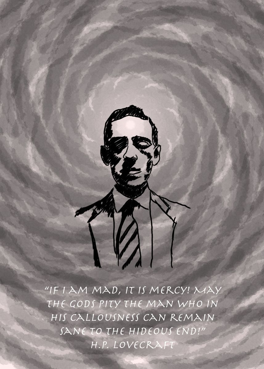'Portrait of H P Lovecraft' Poster, picture, metal print, paint by ...