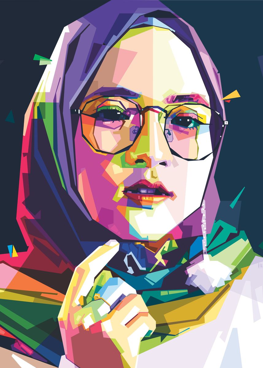 'Nissa Sabyan ' Poster, picture, metal print, paint by Syarifkuroakai Art | Displate