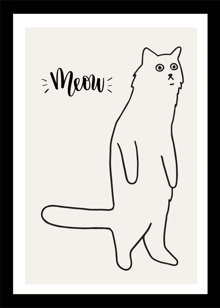 '14 meow' Poster, picture, metal print, paint by farid faizal | Displate