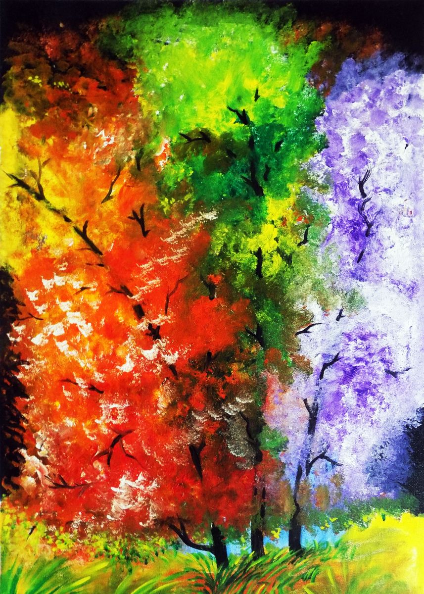 'THE MULTICOLORED TREES' Poster, picture, metal print, paint by ASP ...