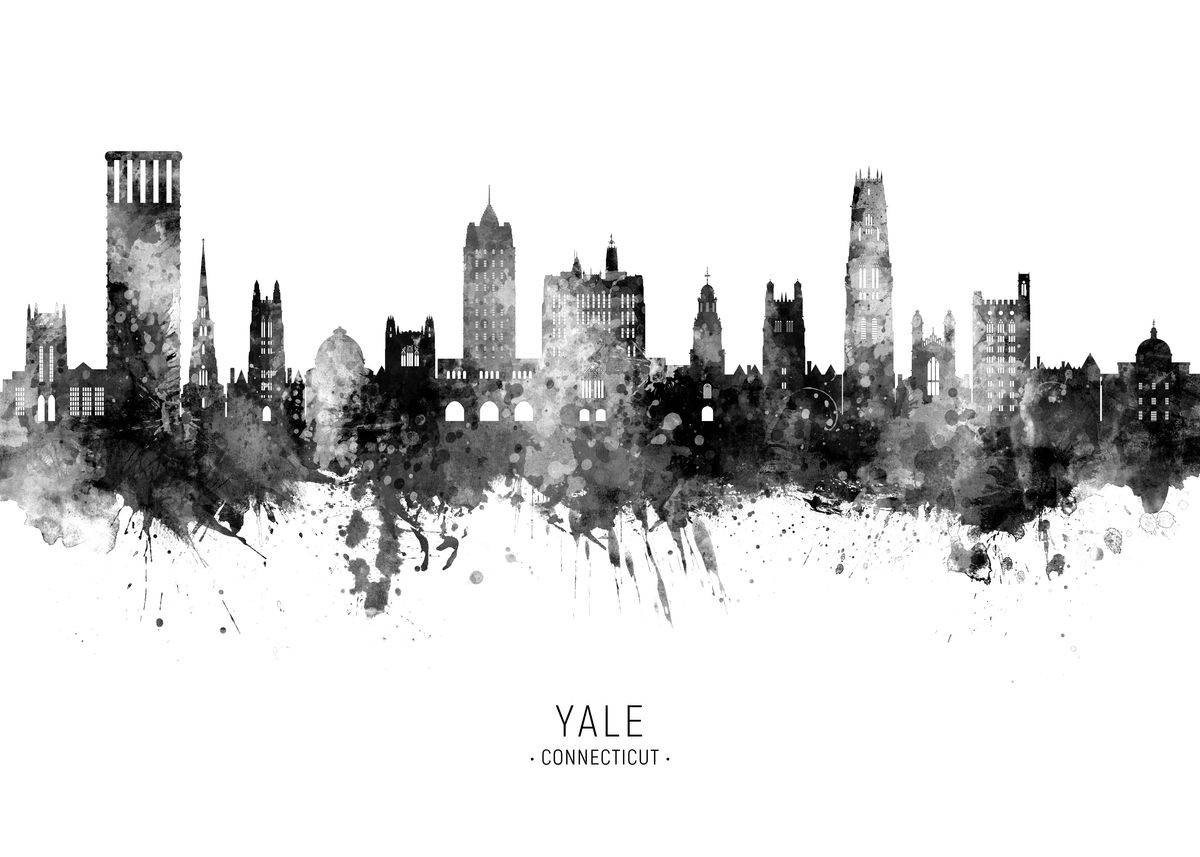 'Yale Connecticut Skyline' Poster by Michael Tompsett | Displate