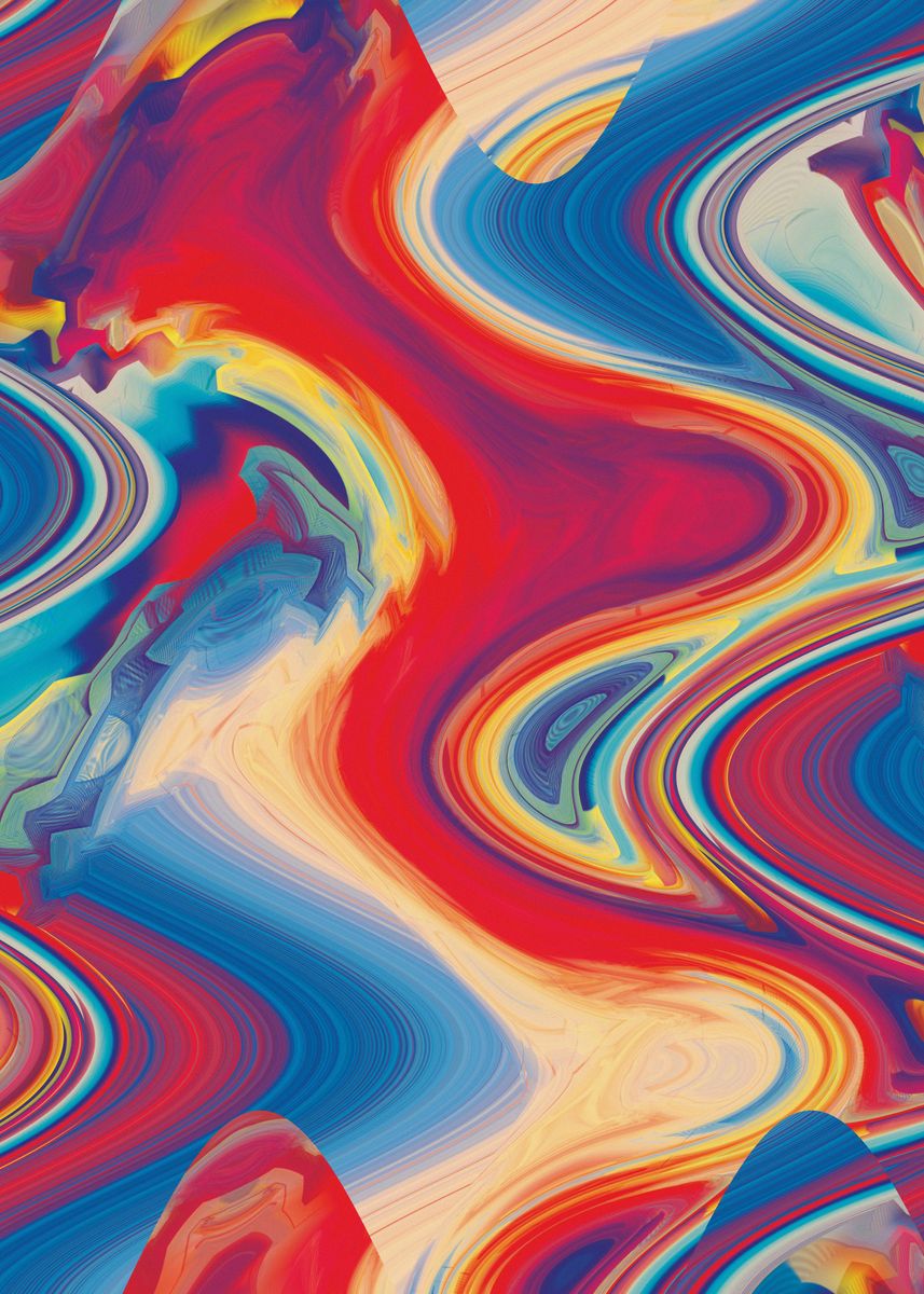 'WARP RIVER COLORS' Poster, picture, metal print, paint by Angelica fx ...
