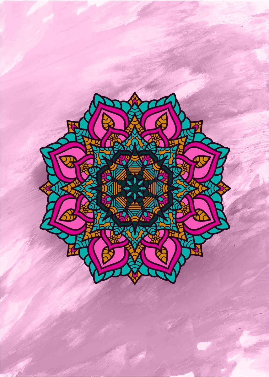 'Colorful Mandala' Poster, picture, metal print, paint by Muhammad ...