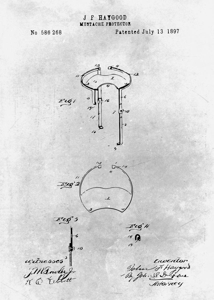 'No492 Mustache protector' Poster, picture, metal print, paint by ...