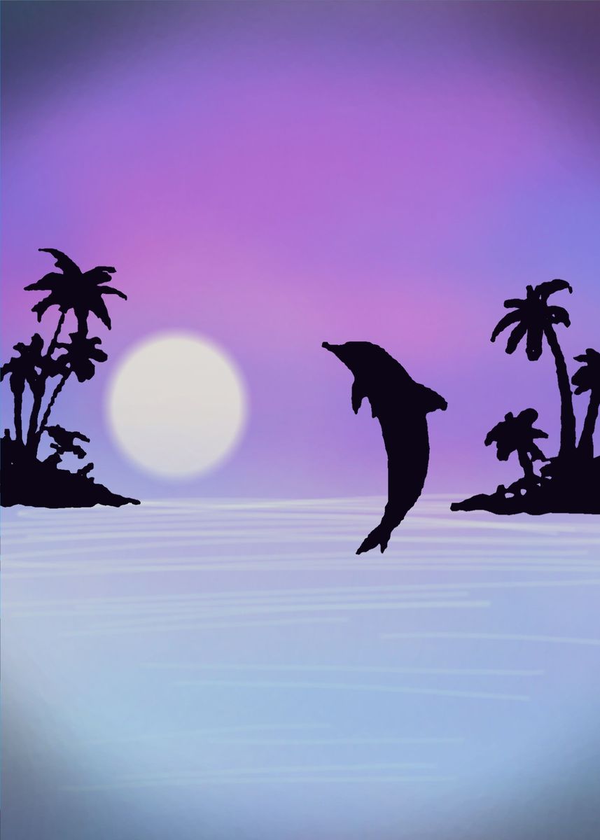 'Dolphin' Poster, picture, metal print, paint by Axana Marchandise ...