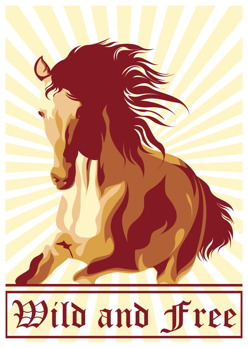 'Vintage Horse Poster ' Poster, picture, metal print, paint by wpap me ...