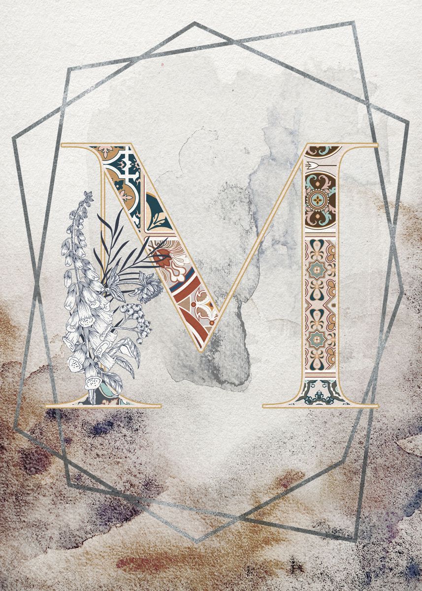 'Capital Letter M Monogram' Poster by Tracey Krause | Displate