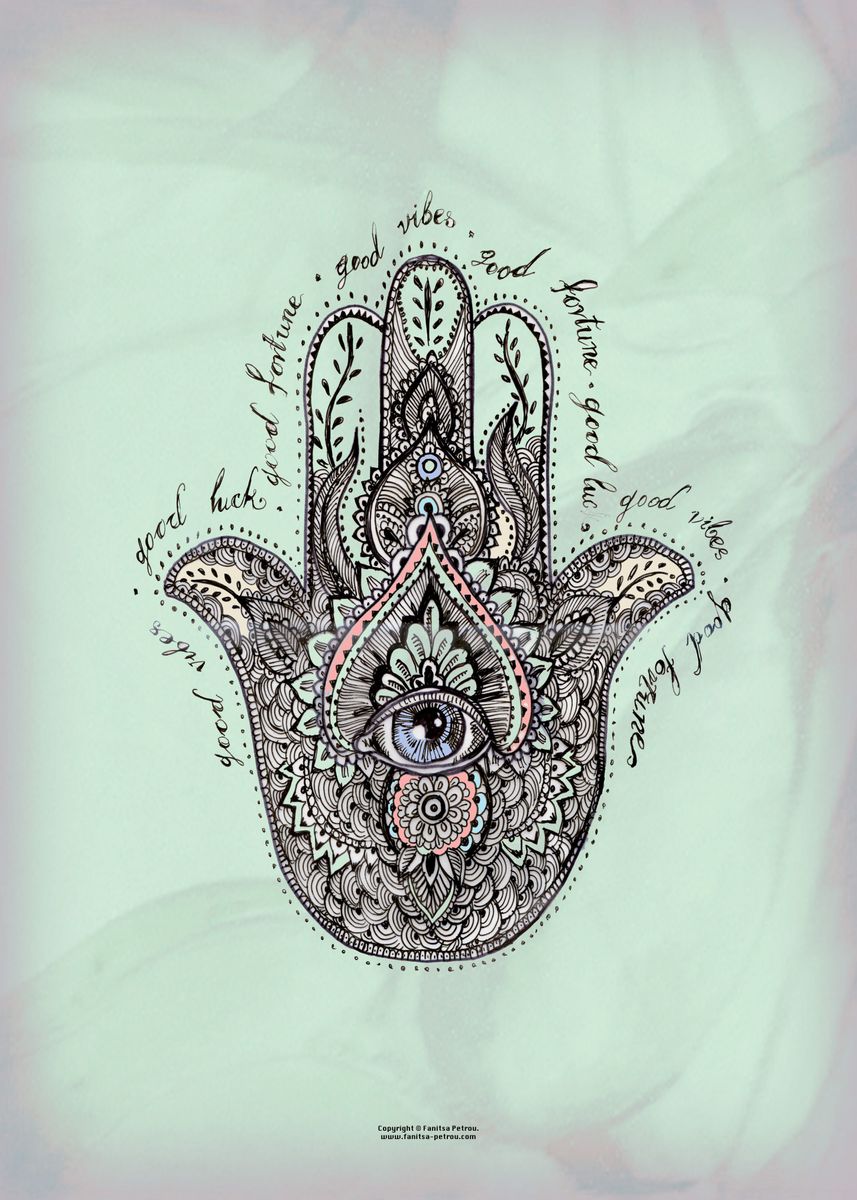 'Hand of Fatima 2' Poster, picture, metal print, paint by Fanitsa ...