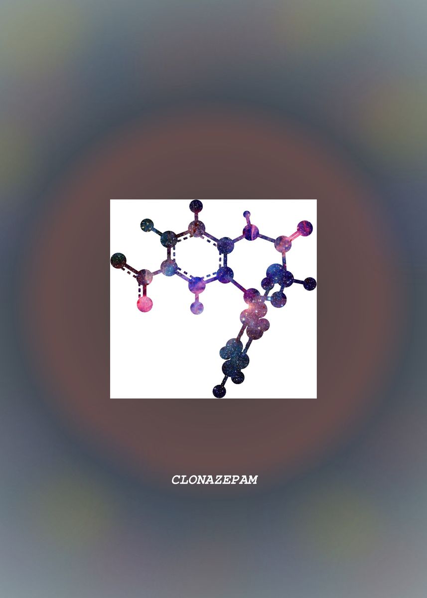'Clonazepam' Poster, picture, metal print, paint by ChemECool | Displate