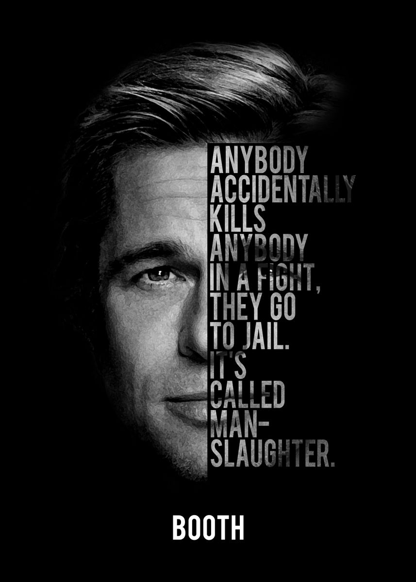 'Cliff Booth ' Poster, picture, metal print, paint by Nerdworld 1 ...