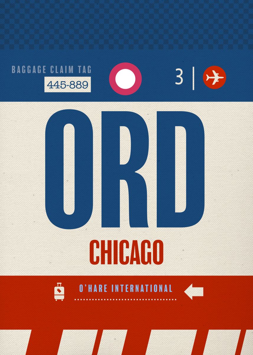 'Chicago ORD Airport Tag' Poster by Design Turnpike | Displate