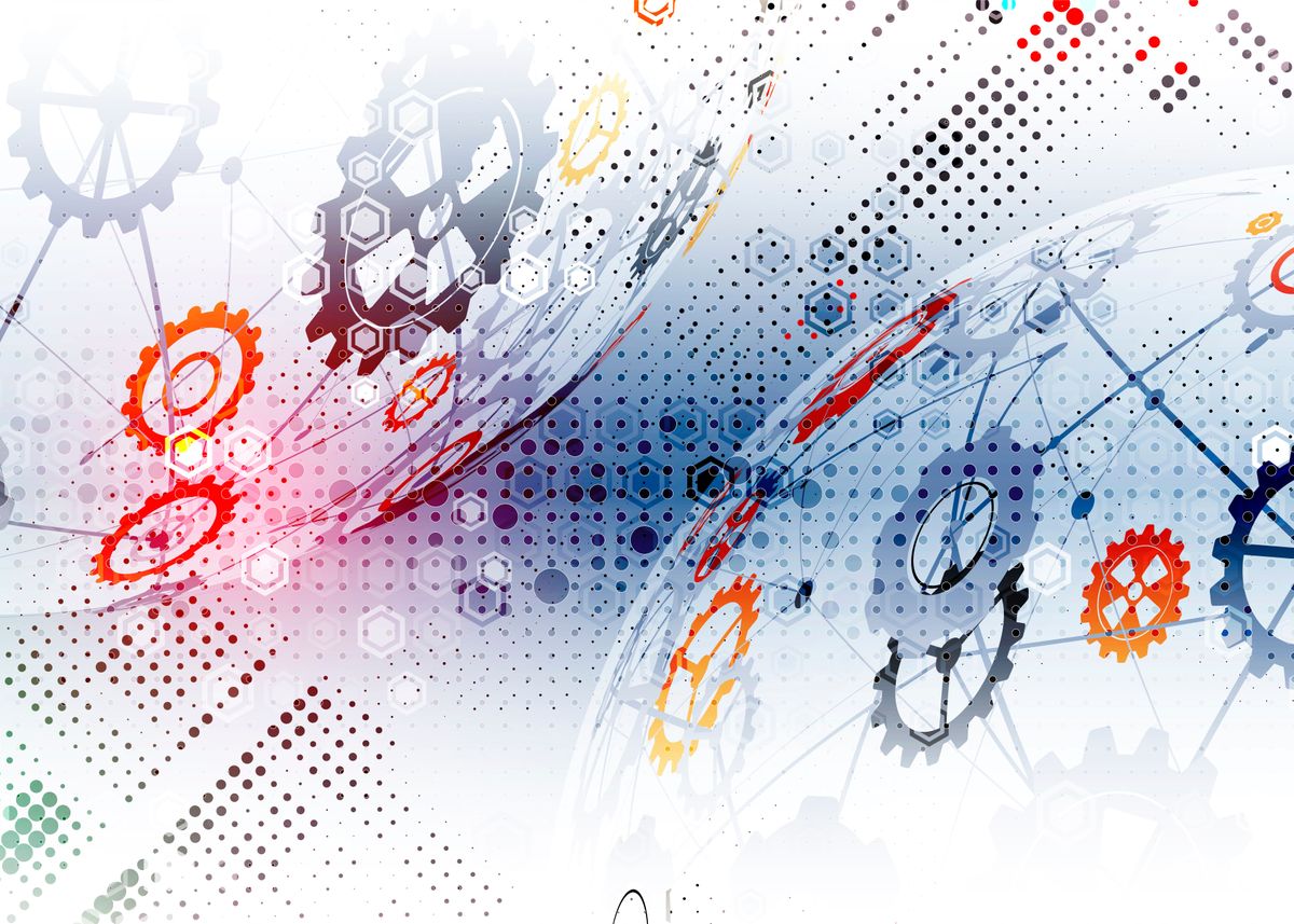 ' technology gears' Poster by Vs 1489 | Displate