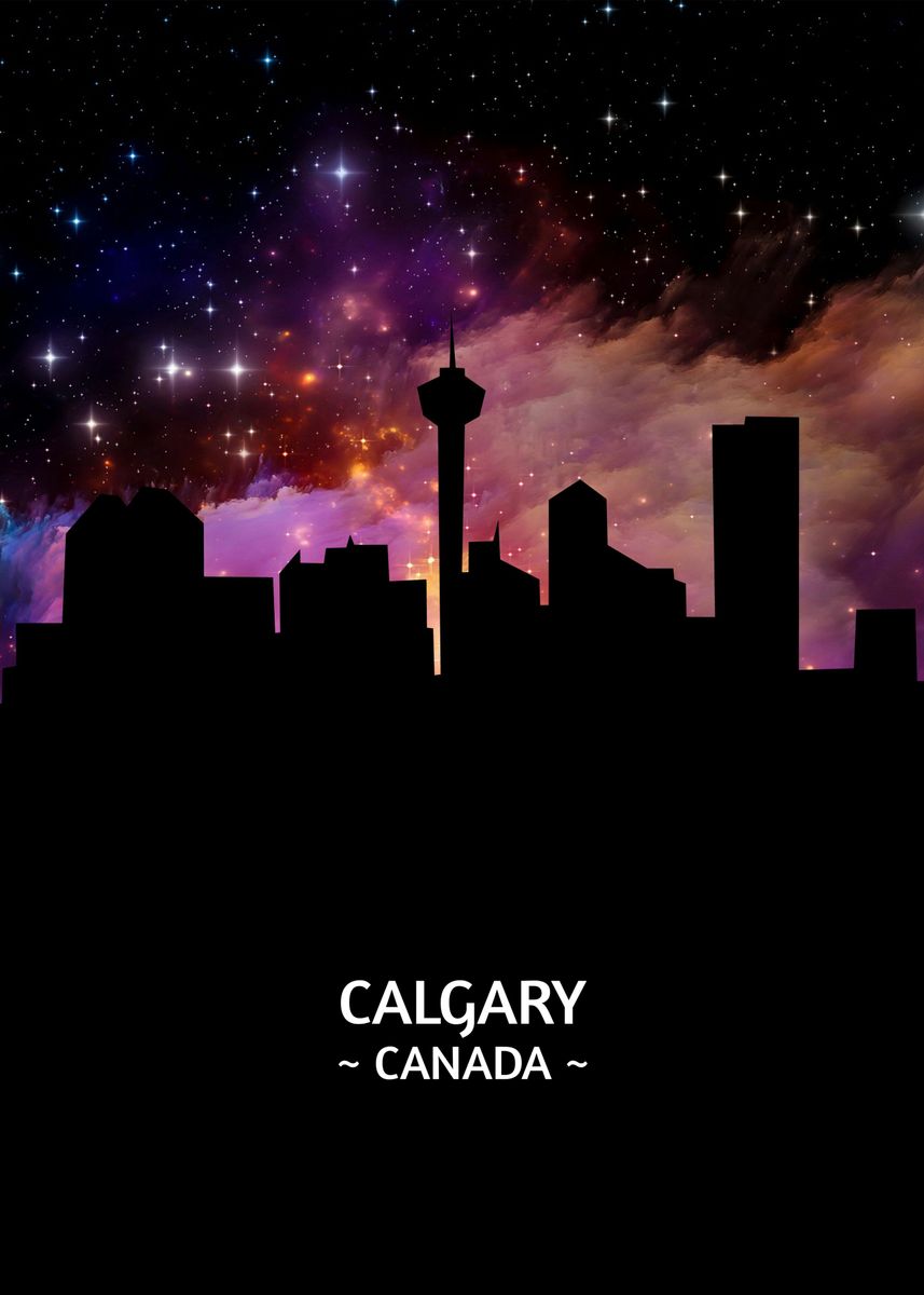 'Calgary Canada ' Poster, picture, metal print, paint by Skyline Studio ...