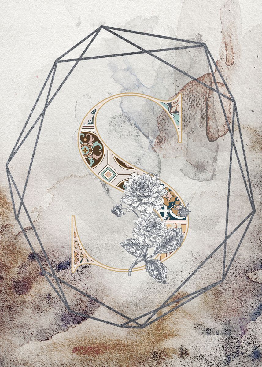 'Capital Letter S Monogram' Poster by Tracey Krause | Displate