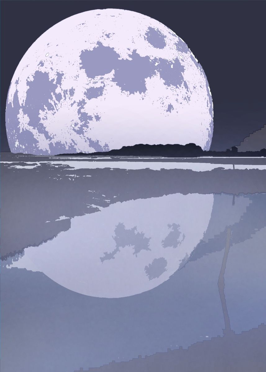 'Reflection of the moon' Poster, picture, metal print, paint by Axana ...