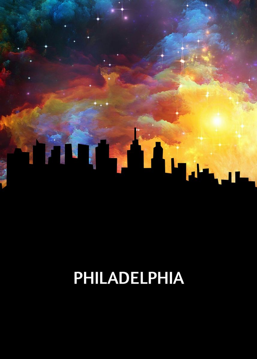 'Philadelphia ' Poster, picture, metal print, paint by Skyline Studio ...