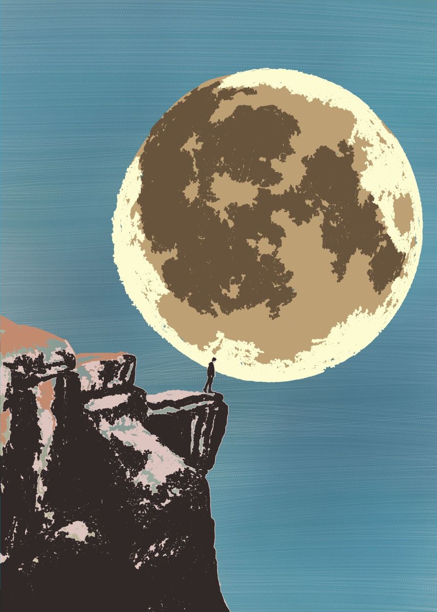 'Gonna catch the moon' Poster, picture, metal print, paint by Axana ...