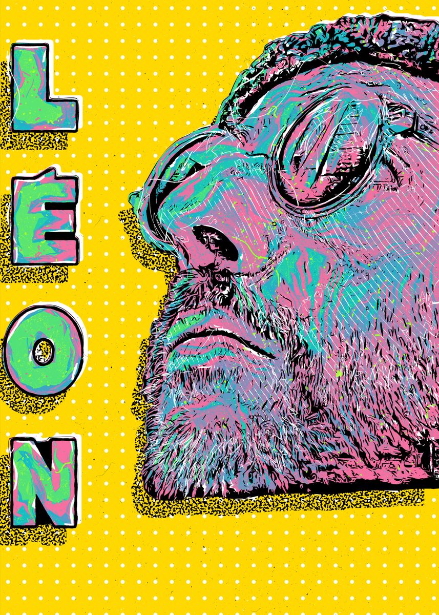 'leon the pro retro art' Poster by PrintstaBee Arts | Displate