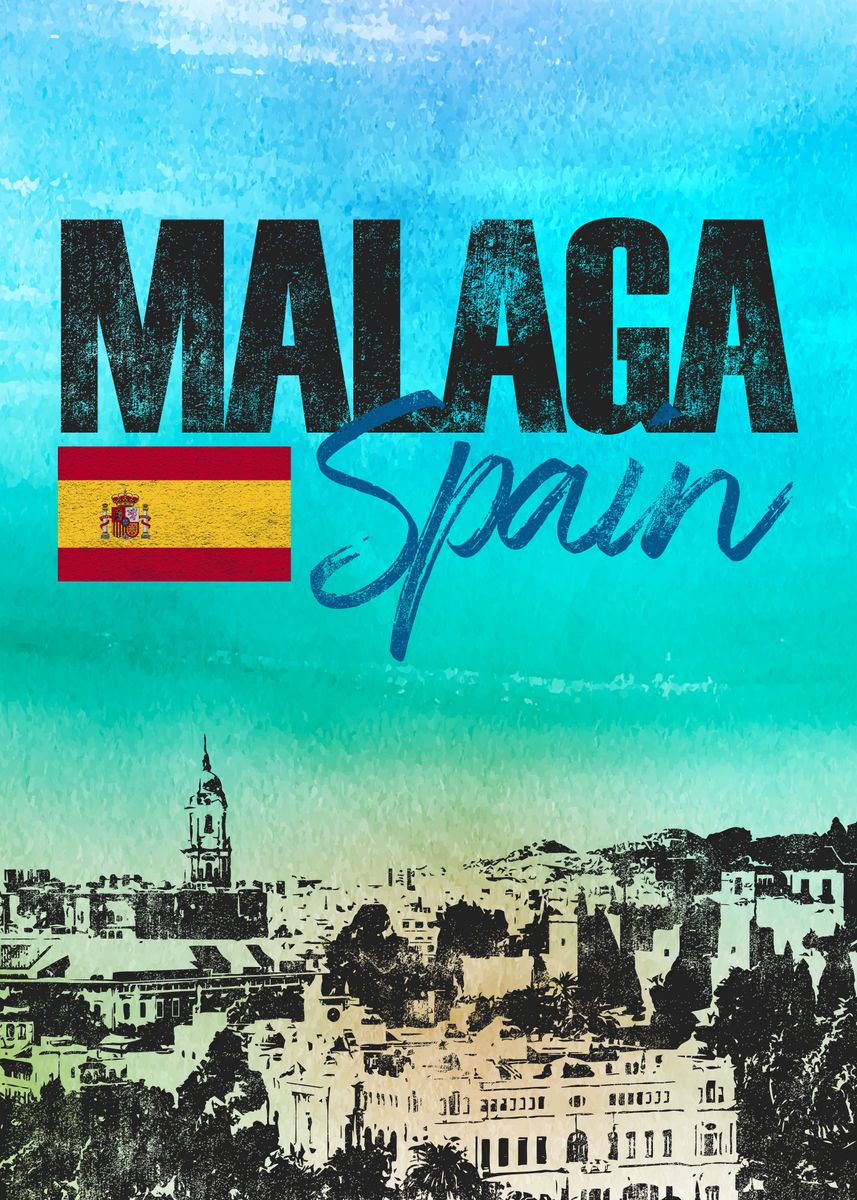 'Malaga' Poster, picture, metal print, paint by Printed Artings | Displate