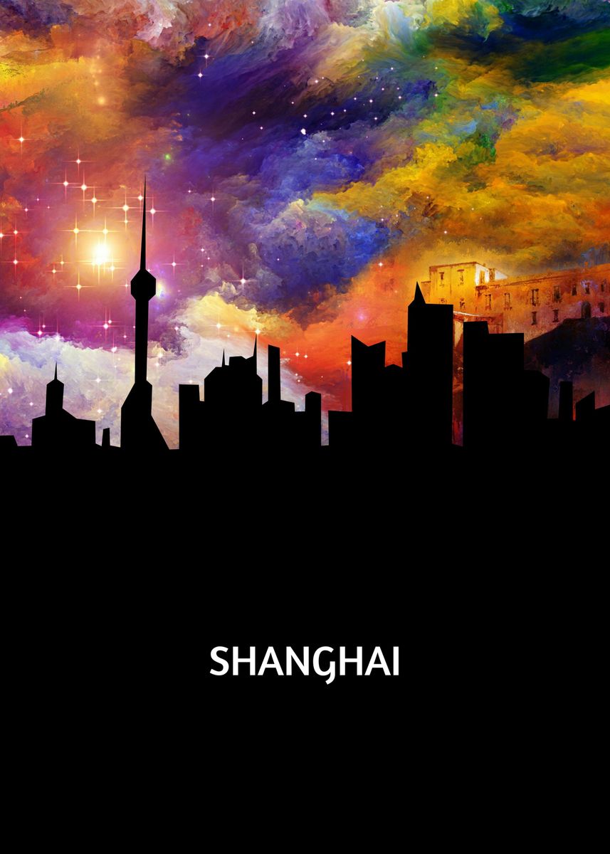 'Shanghai ' Poster, picture, metal print, paint by Skyline Studio ...