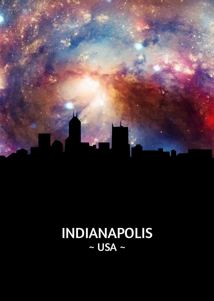 'Indianapolis Skyline ' Poster, picture, metal print, paint by Skyline ...