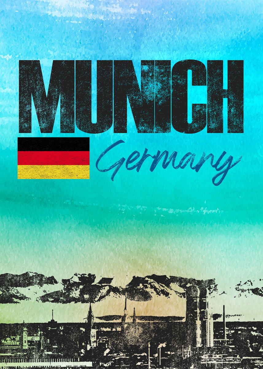 'Munich' Poster, picture, metal print, paint by Printed Artings | Displate