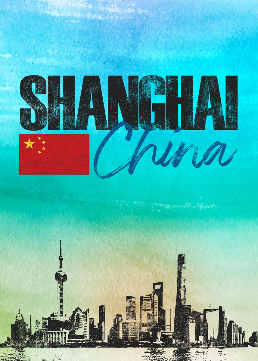 'Shanghai' Poster, picture, metal print, paint by Printed Artings ...