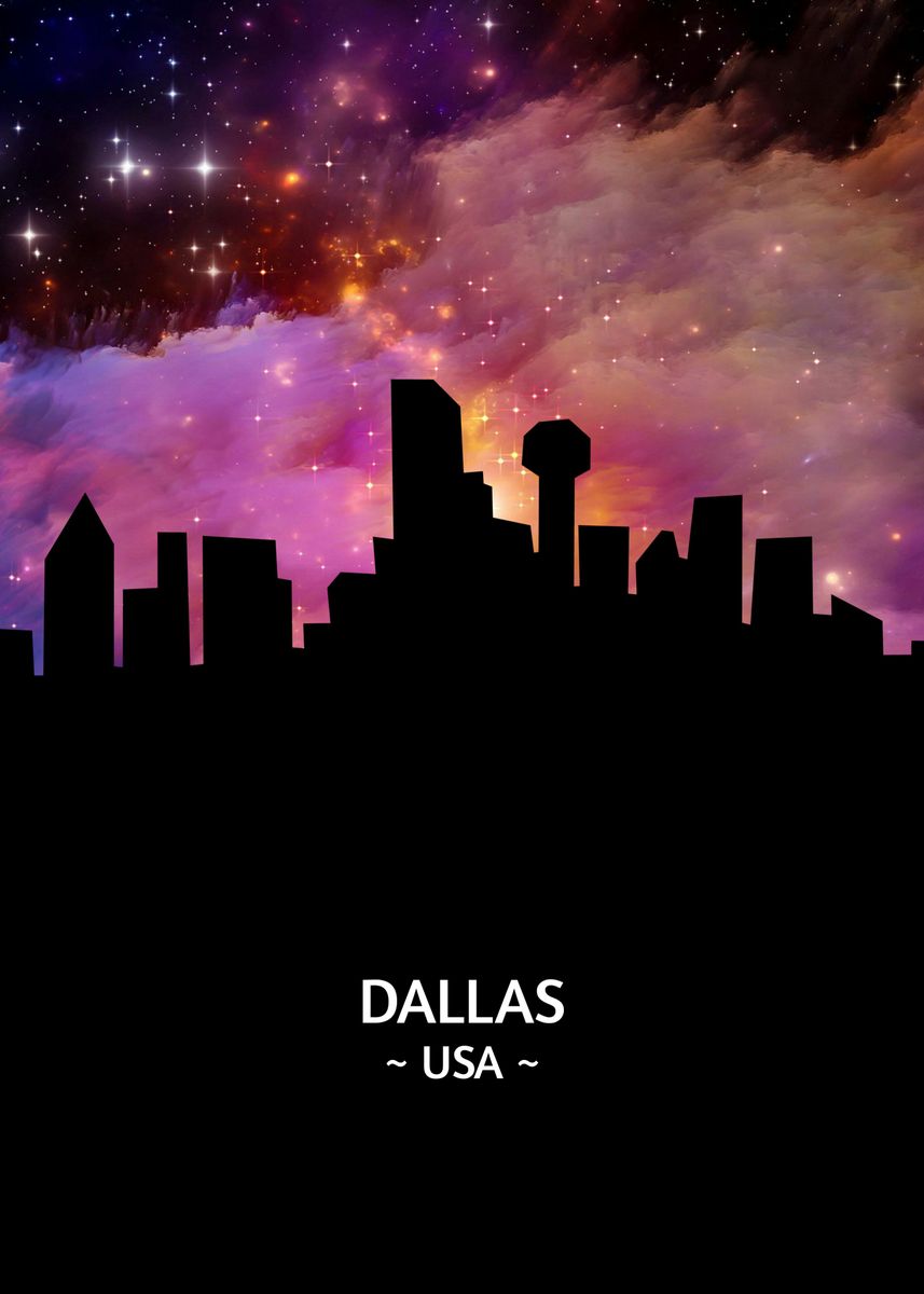 'Dallas Skyline ' Poster by Skyline Studio | Displate