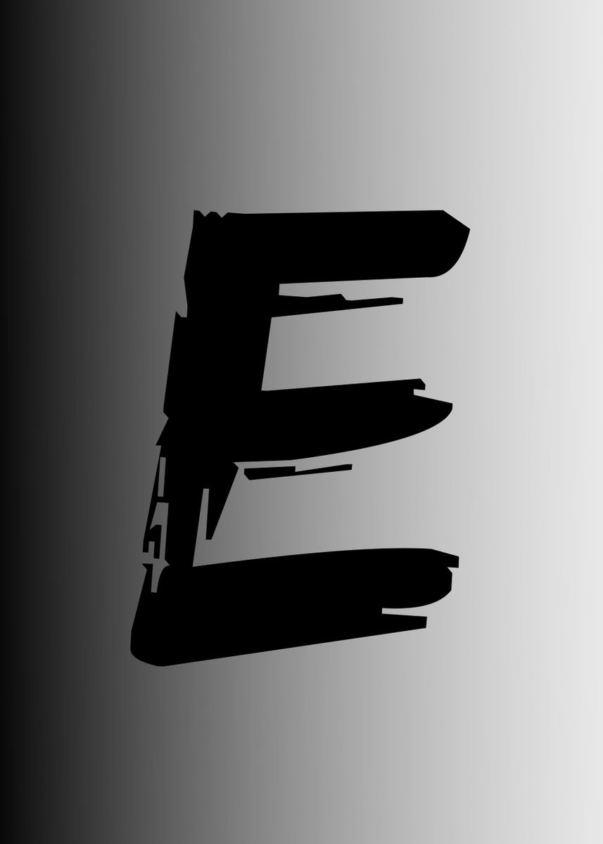 'Black Letter E ' Poster, picture, metal print, paint by karl cabizares ...