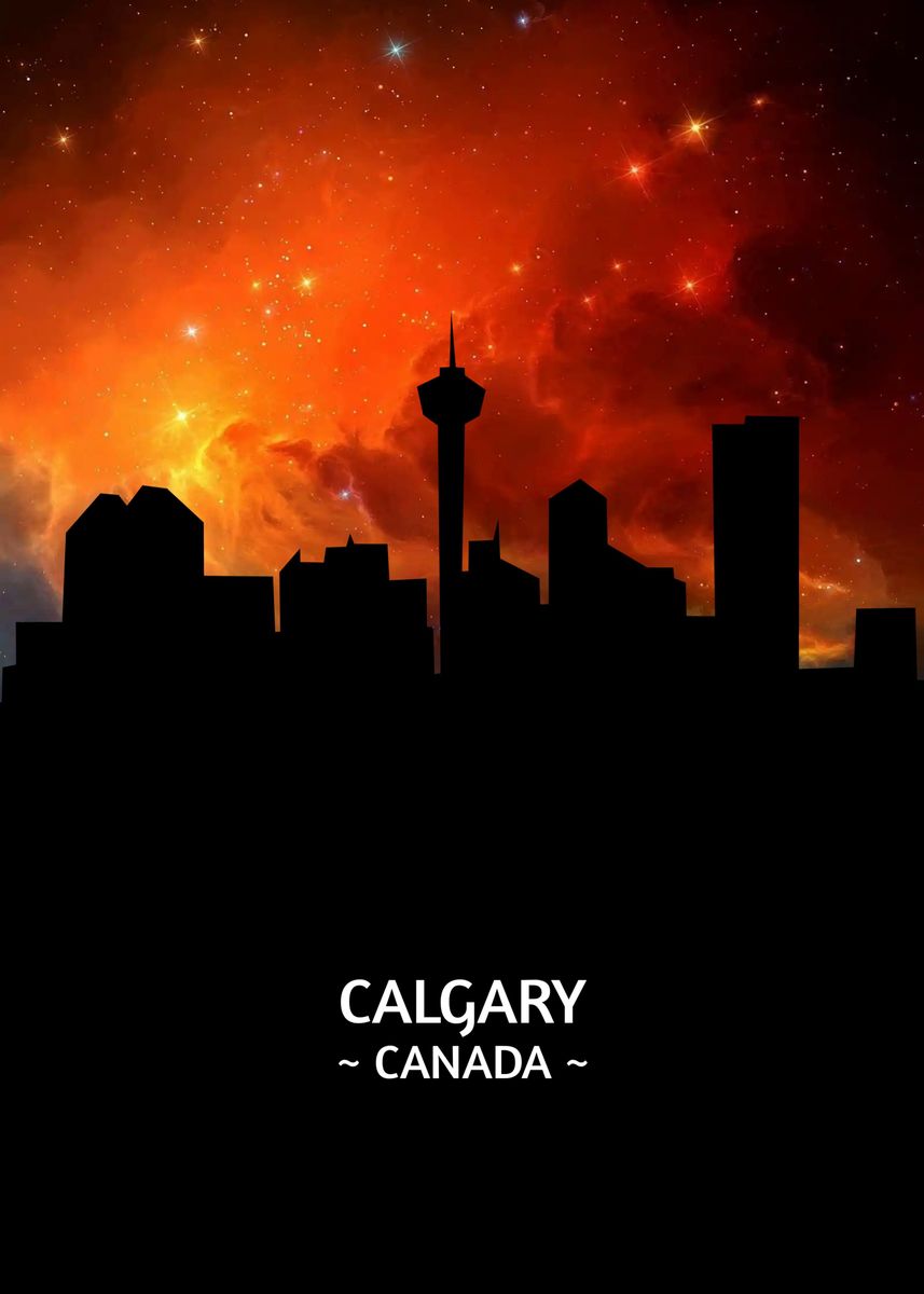'Calgary Canada ' Poster, picture, metal print, paint by Skyline Studio ...