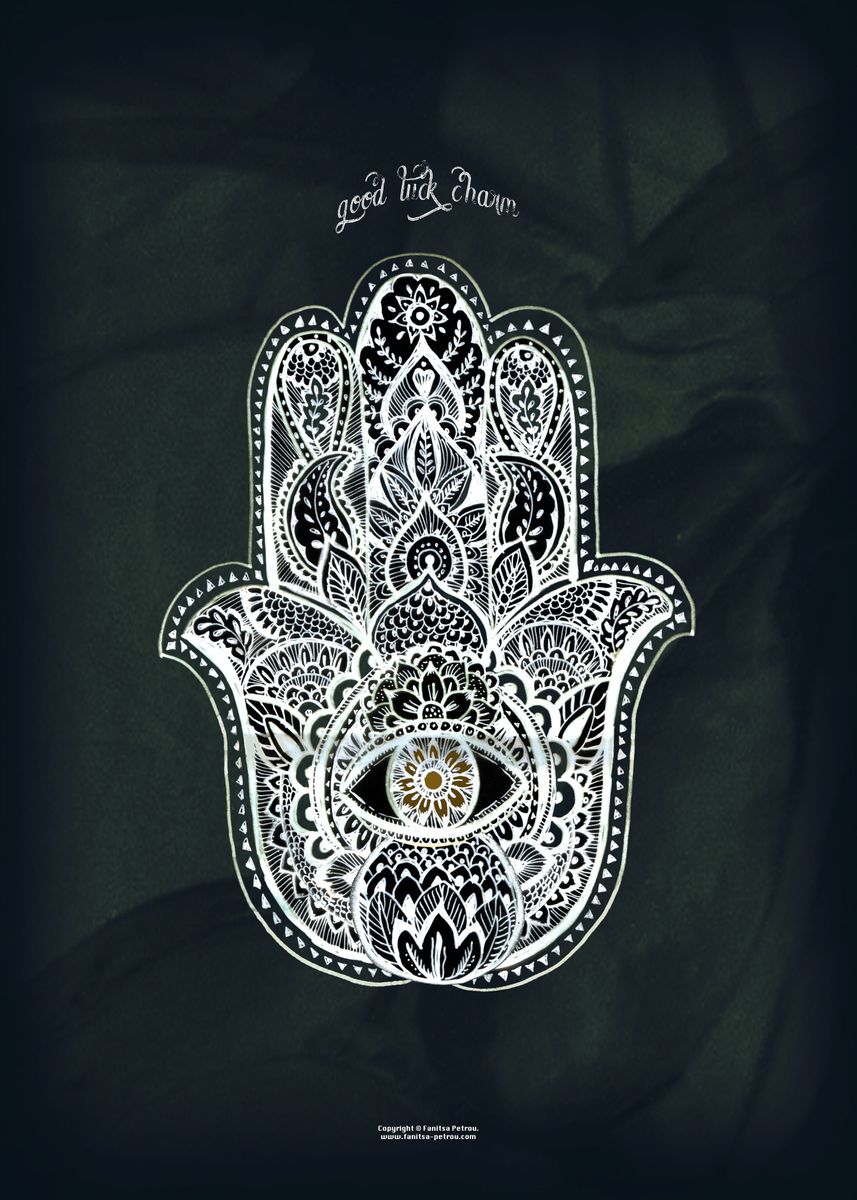 'Hand of Fatima 6' Poster, picture, metal print, paint by Fanitsa ...