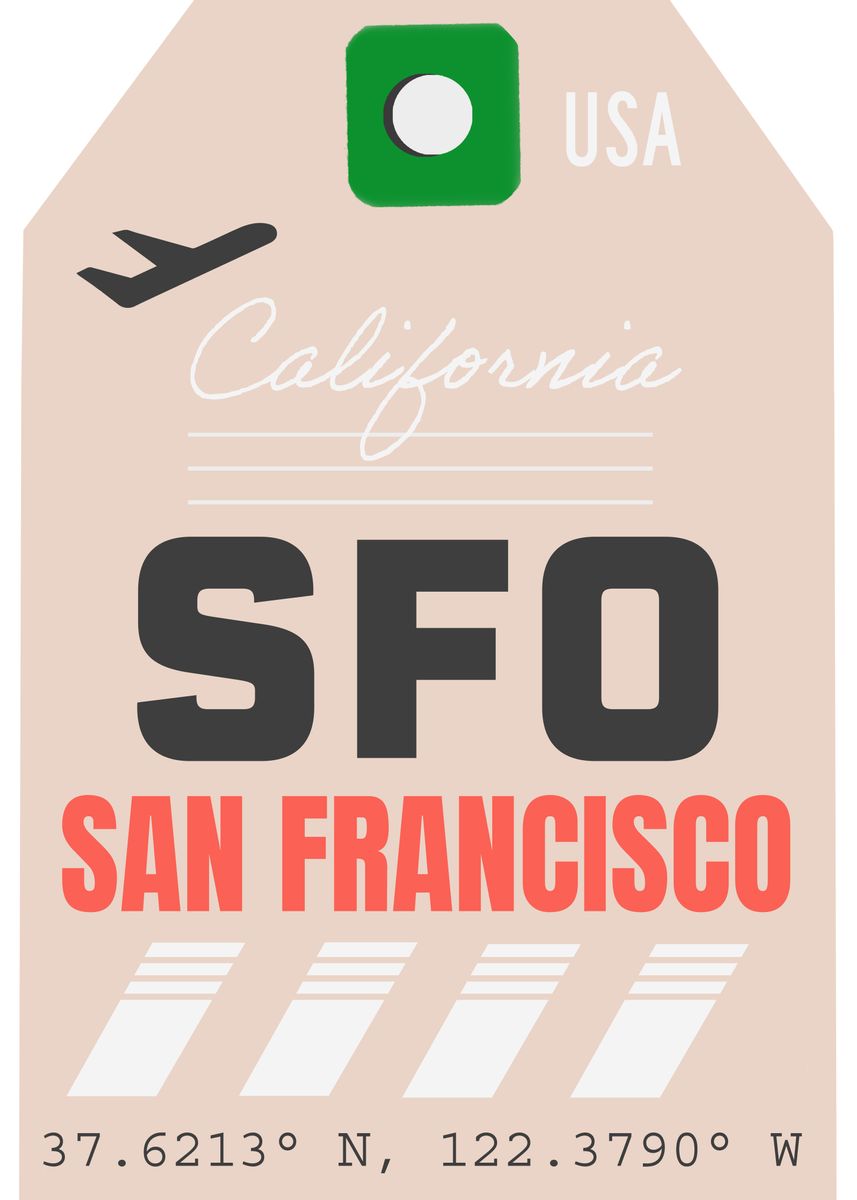 'SFO San Francisco' Poster, picture, metal print, paint by Epic ...